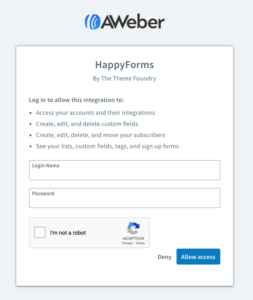 How to create an AWeber form in WordPress - Happyforms