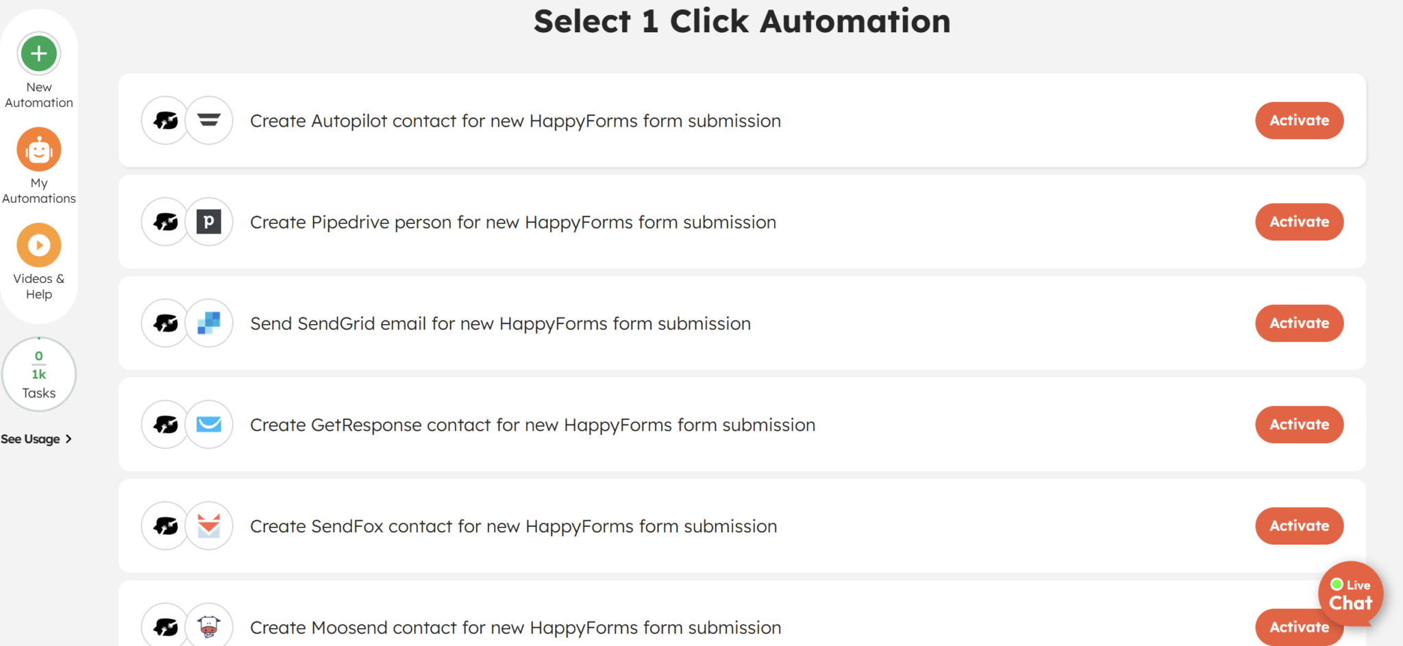 How to Integrate Integrately to Happyforms: Starter Guide - Happyforms
